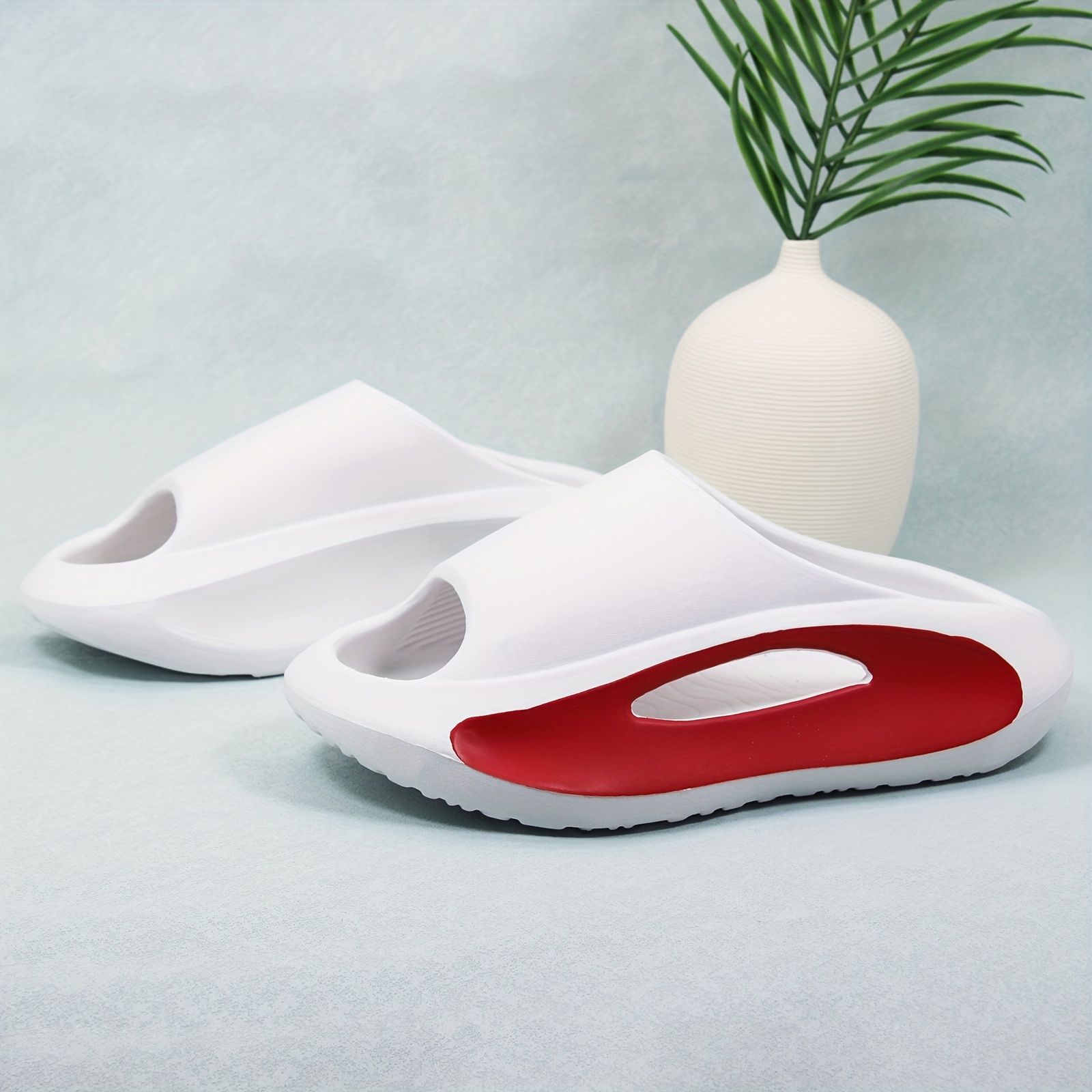 Women's Stylish Pillow Slides Colorblock Super Soft Open Toe - Temu ...