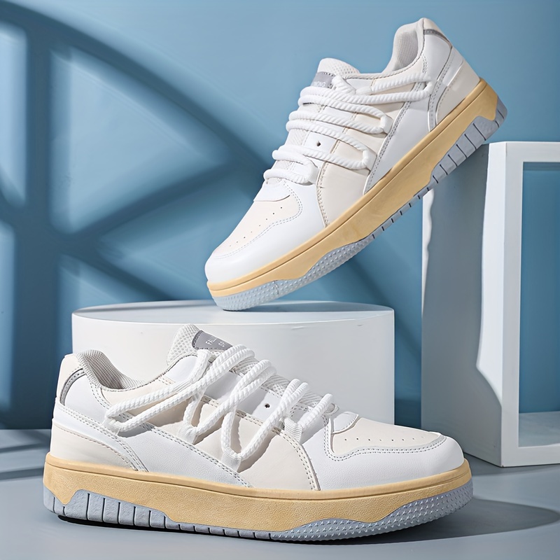 Men's Casual Low Top Lace Up Sneakers, Comfortable Wear-resistant Anti ...