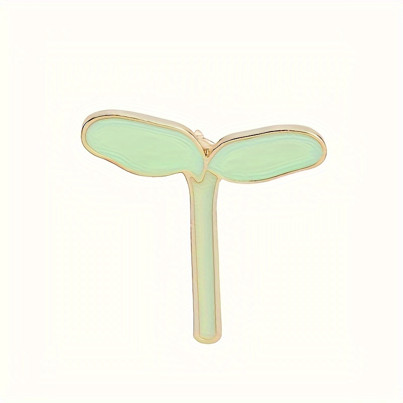 Natural Simple Cartoon Cute Green Leaf Bean Sprout Brooch - Temu United ...