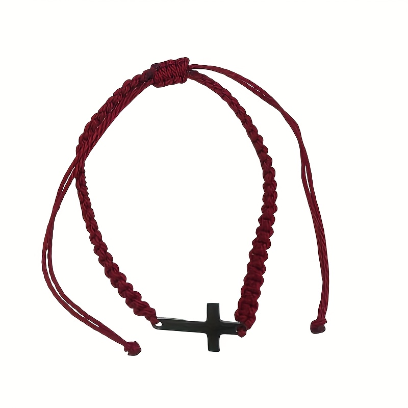 Handmade Braided Stainless Steel Cross Pendant Bracelet - Temu United ...