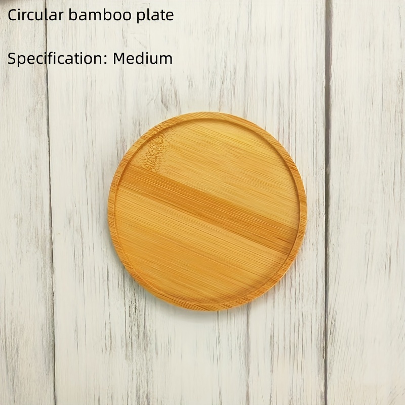 Round Bamboo Tray Cake Snack Tray Cup Coaster Pizza Plate - Temu Australia