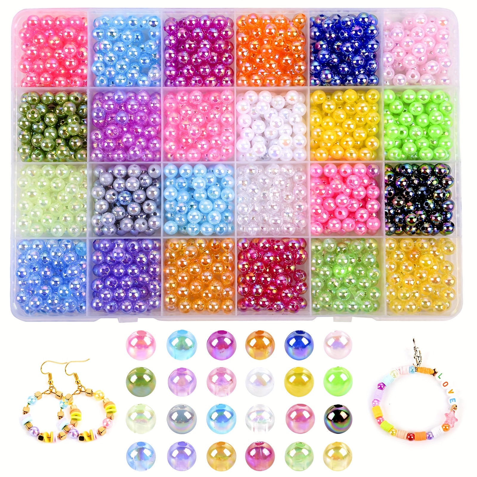 Imitation Pearl 24 Colors Rainbow Plastic With Hole Beads - Temu United ...