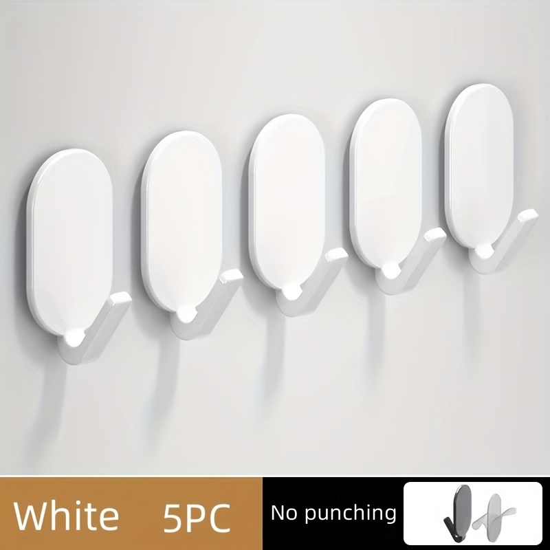 Oval Plastic Sticky Wall Hook Self Adhesive Hanging Hook - Temu United ...