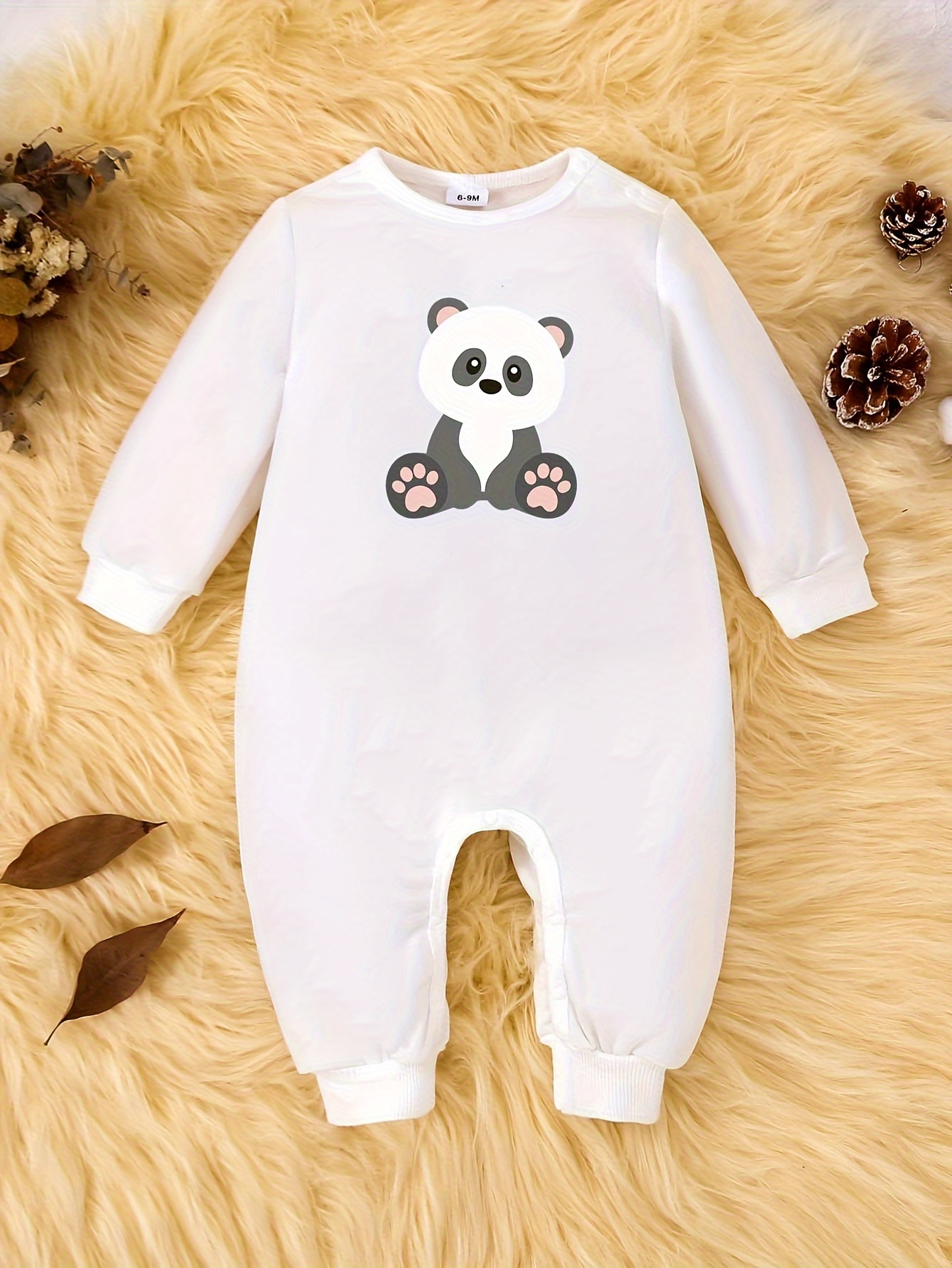 Cute Cartoon Panda Style Boys Girls Baby Sweatshirt Jumpsuit - Temu ...
