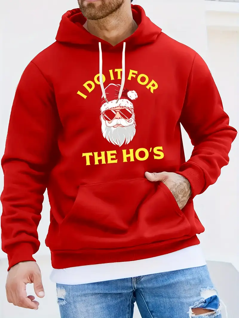 Christmas Theme Santa Claus Print Hoodie Cool Hoodies Men Temu Canada