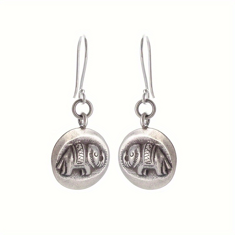 Fashion Animal Style Elephant Copper Earrings Casual Simple - Temu Ireland