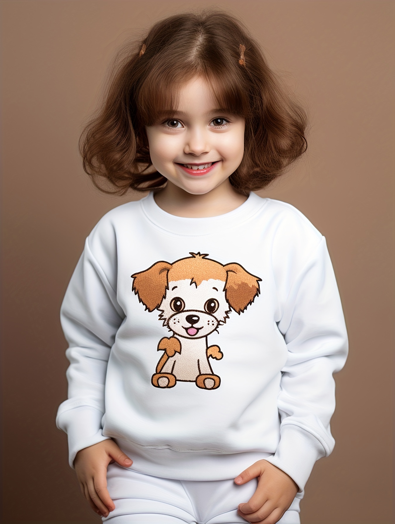 Girls Novelty Sweatshirts Cute Puppy Dog Animal Monster - Temu New Zealand