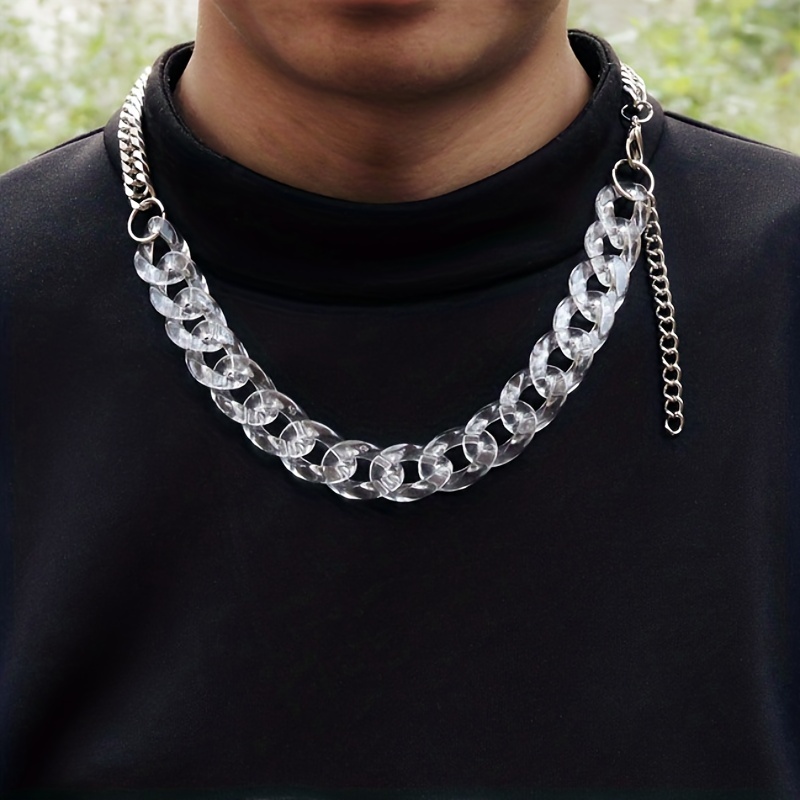 trendy creative niche design acrylic stitching cuban chain - Temu Australia