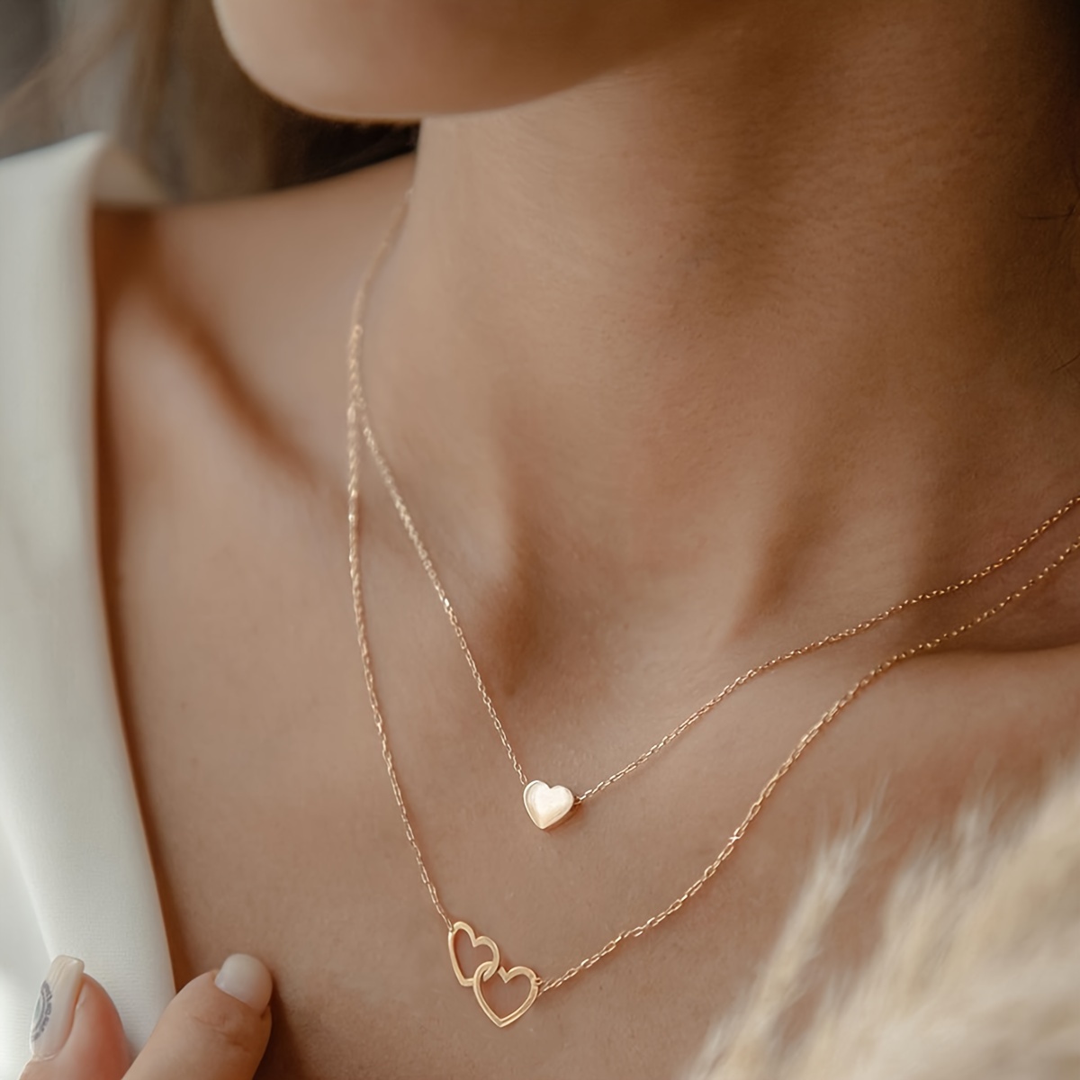 Mini Love Heart Pendant Necklace Adjustable Thin Chain - Temu United ...