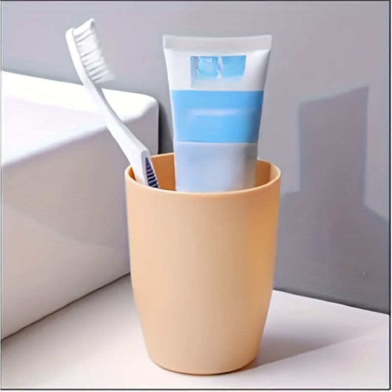 1pc Solid Color Mouthwash Cup Simple Toothbrush Cup Plastic - Temu ...