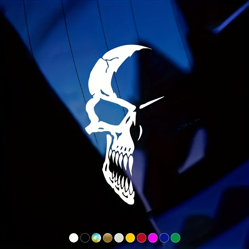 Half Face Skull Art Car Stickers Car Styling Vinyl - Temu United Kingdom