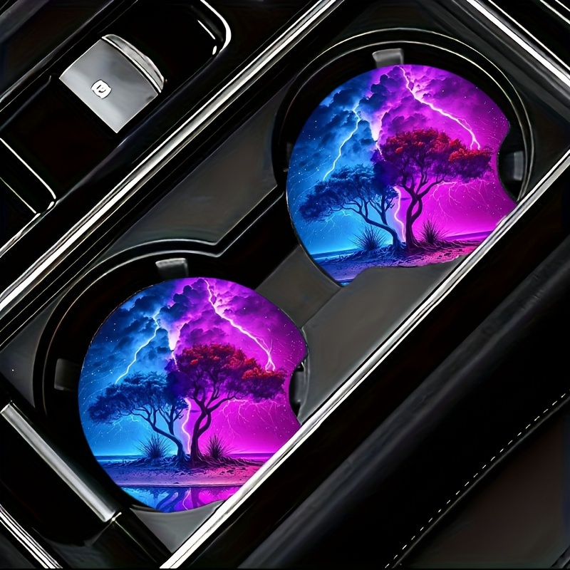 Strange Thunderbolt Sky Pattern Car Coaster, Non Slip And Thermal ...