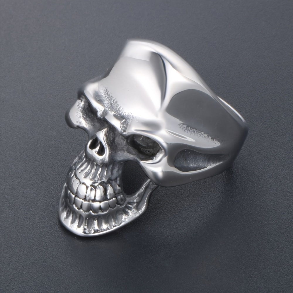 Retro Creative Skull Vampire Stainless Steel Ring Ghost - Temu United ...