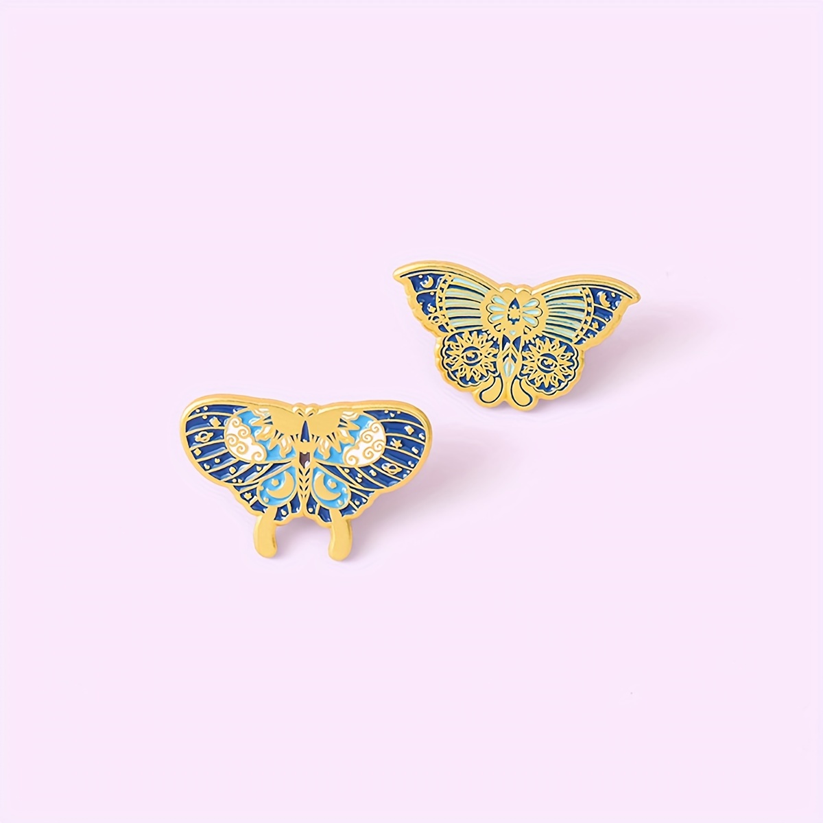 Colorful Butterfly Shape Brooch Set Personality Animal Theme Paint ...