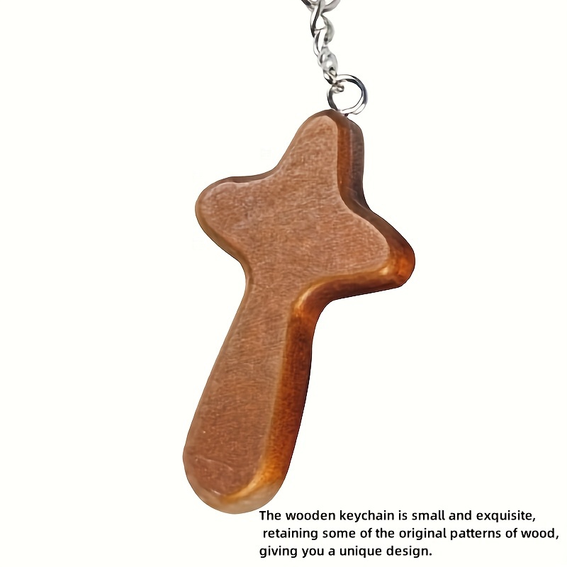 Wooden Cross Keyring Creative Backpack Pendant Cross Wooden - Temu ...