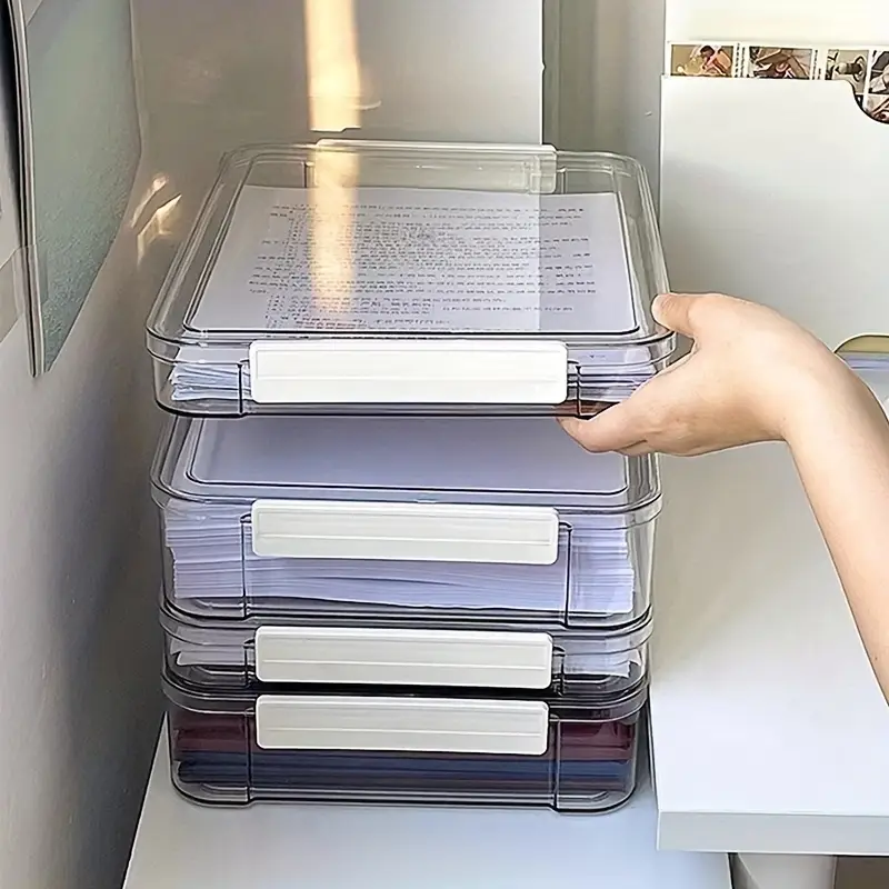 1pc オフィス文書収納ボックス 収納文書情報ファイルテスト用紙a4用紙ボックス 会計帳簿ワクチン帳簿整理収納ボックス Temu Japan
