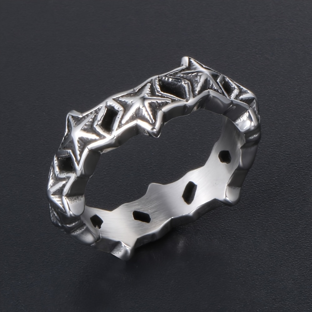 Star Ring Series Personality Trendy Stainless Steel Ring - Temu United ...