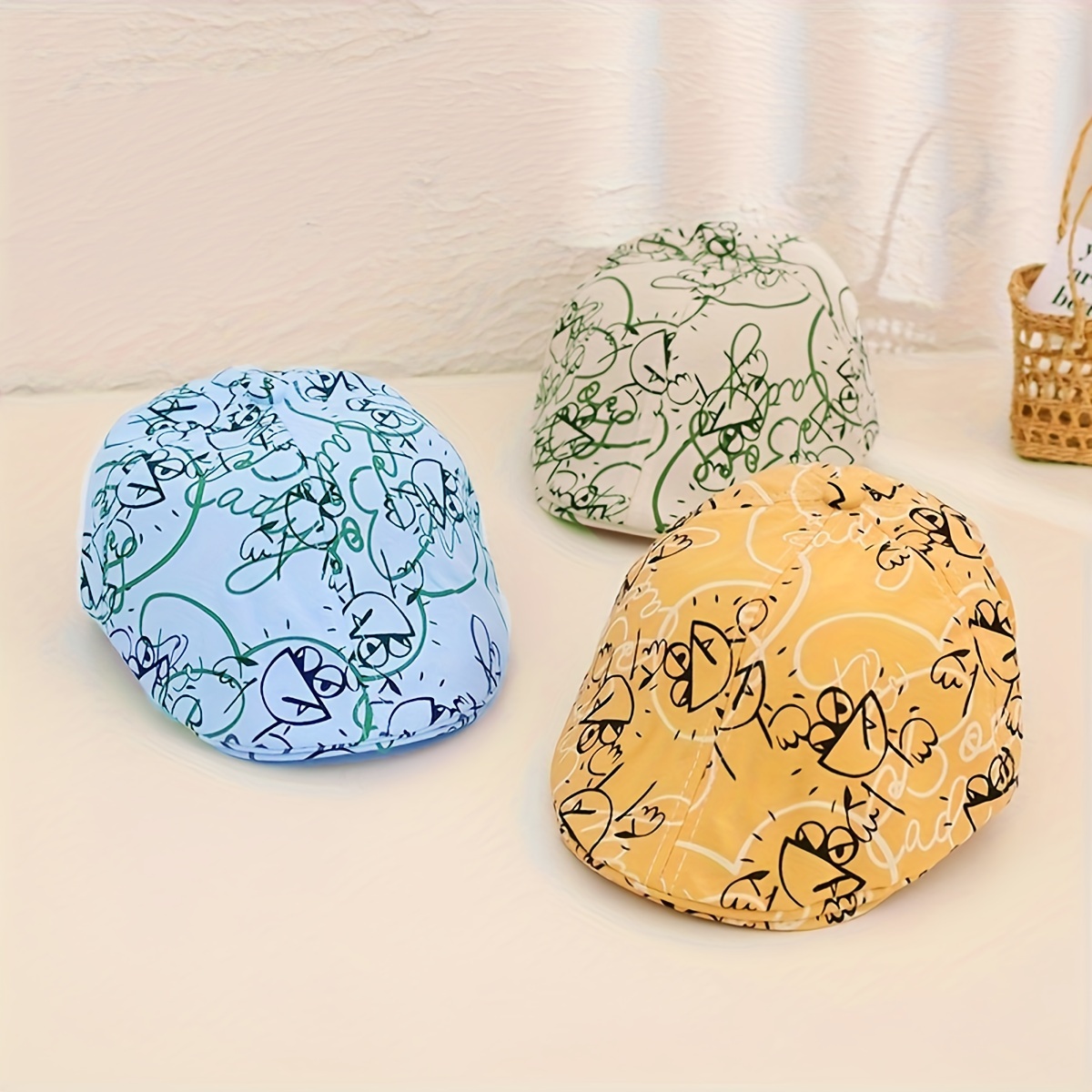 Kids' Spring Fun Graffiti Bucket Hat Travel Shading Baby - Temu Australia