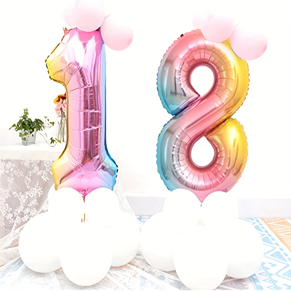 Gradient Digital Aluminum Film Balloons 0 9 For Birthday Party - Toys ...