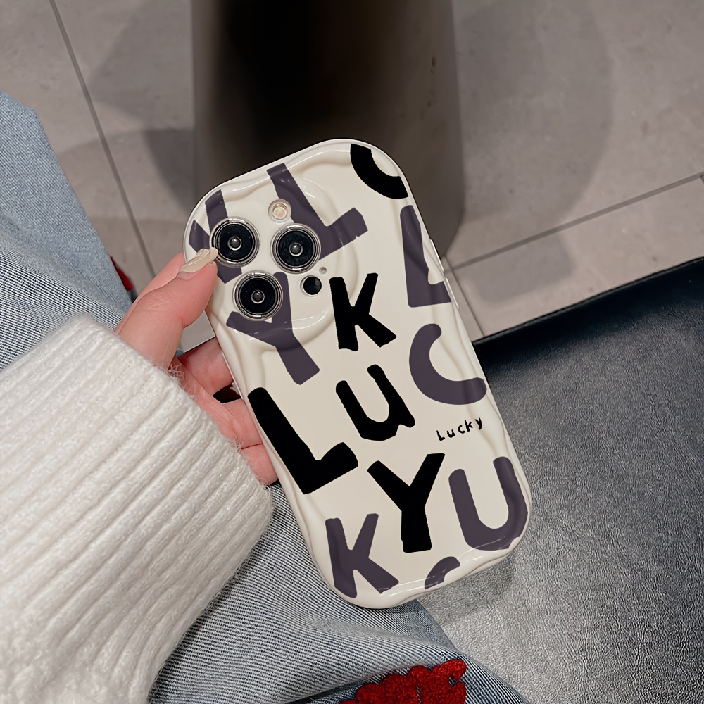 Phone Case Monogrammed Creamy Edge Phone Case Camera - Temu Canada