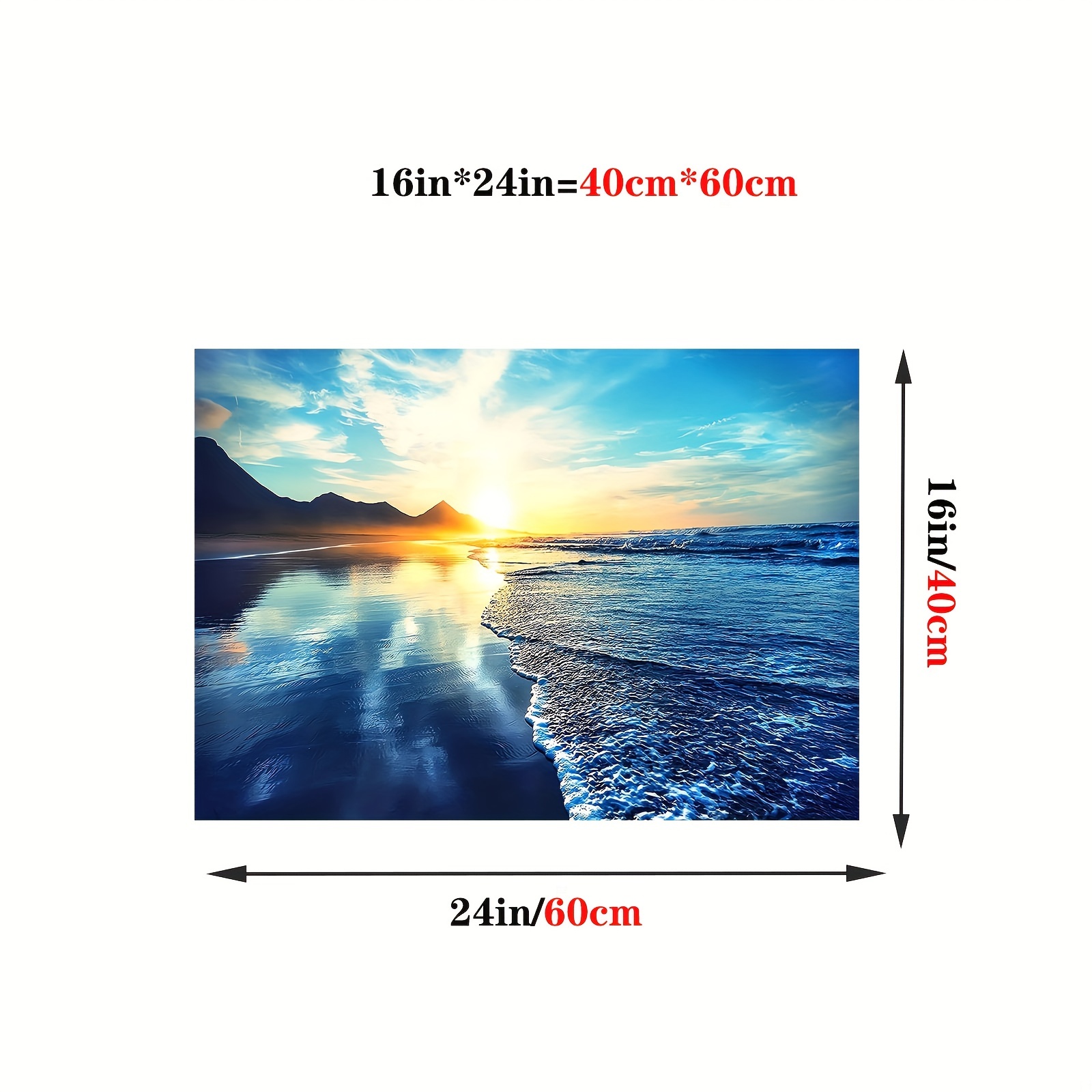 1pc Framed Ocean Theme Canvas Print Poster Coastal Beach Landscape ...