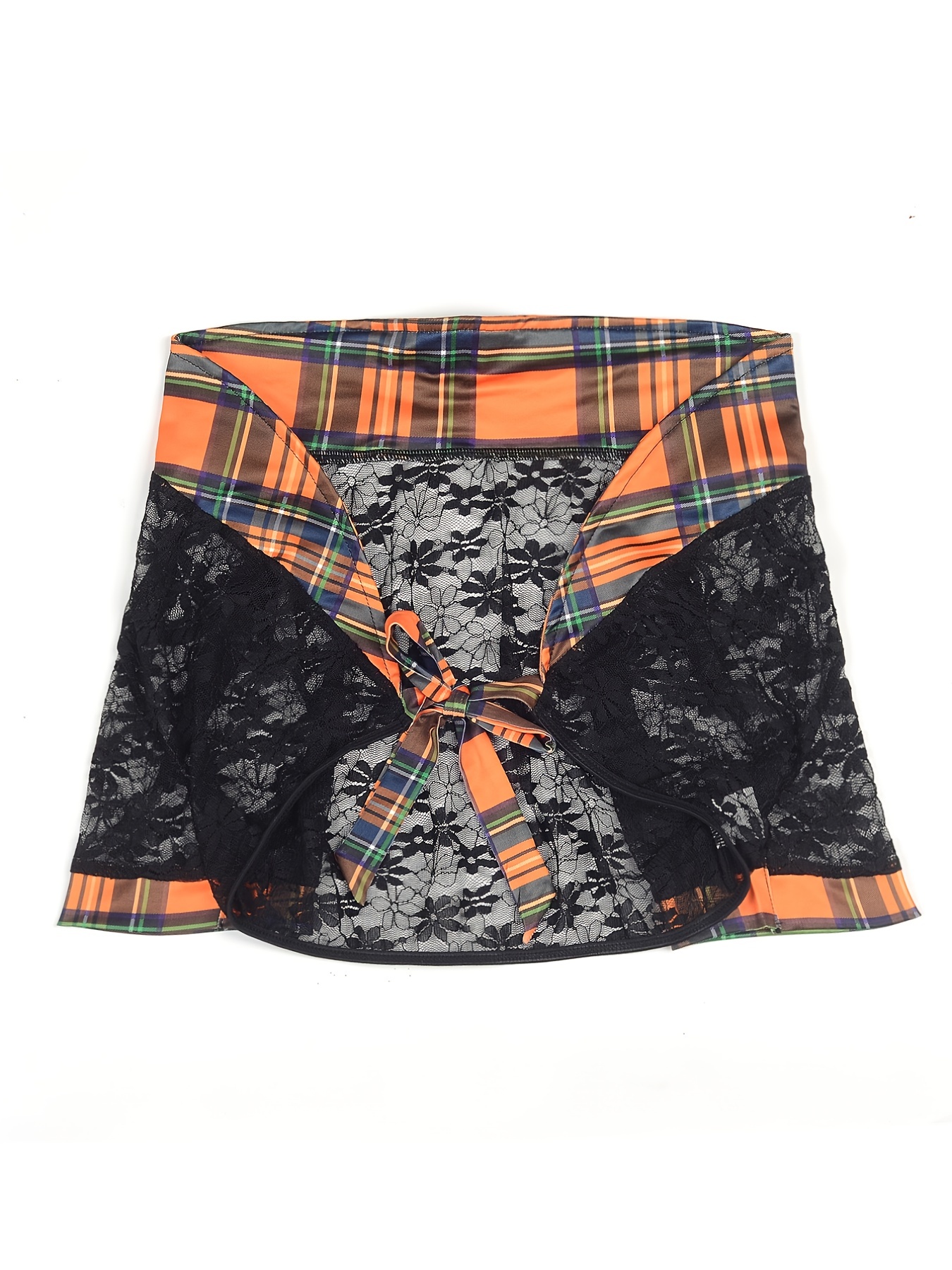 Seductive Plaid Lingerie Set Strapped Bra Mini Skirt G - Temu