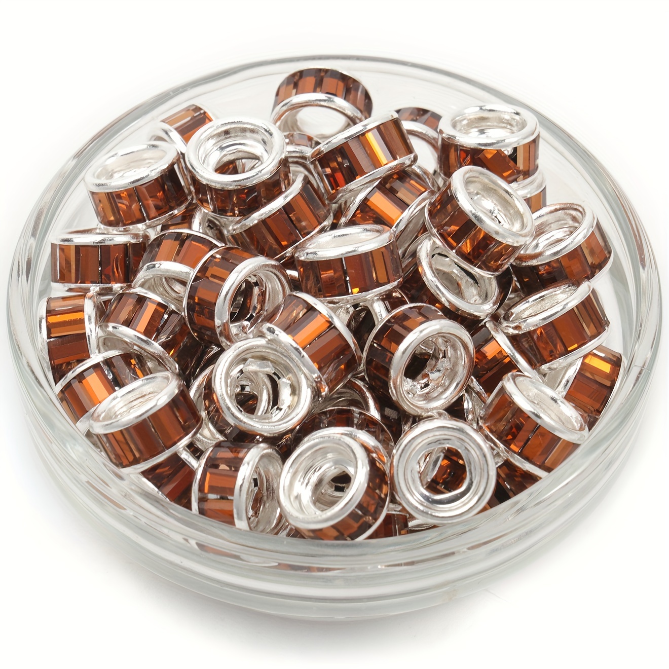 Large Hole Drill Ring Rhinestone Spacer Beads Jewelry Making - Temu ...