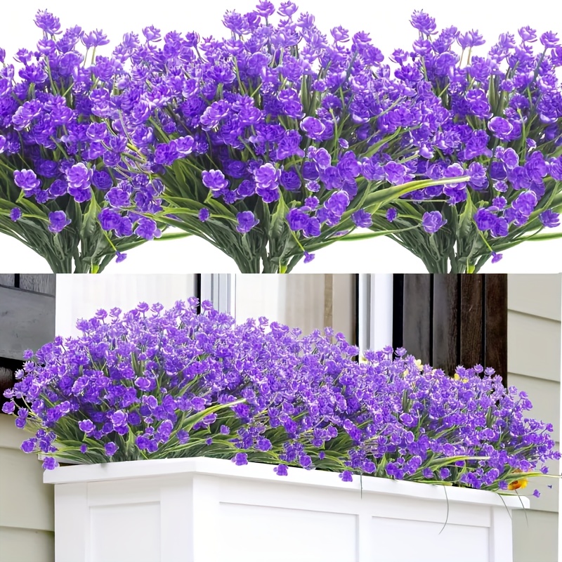 8 Bundles Artificial Flowers Outdoor Uv Resistant - Temu Canada