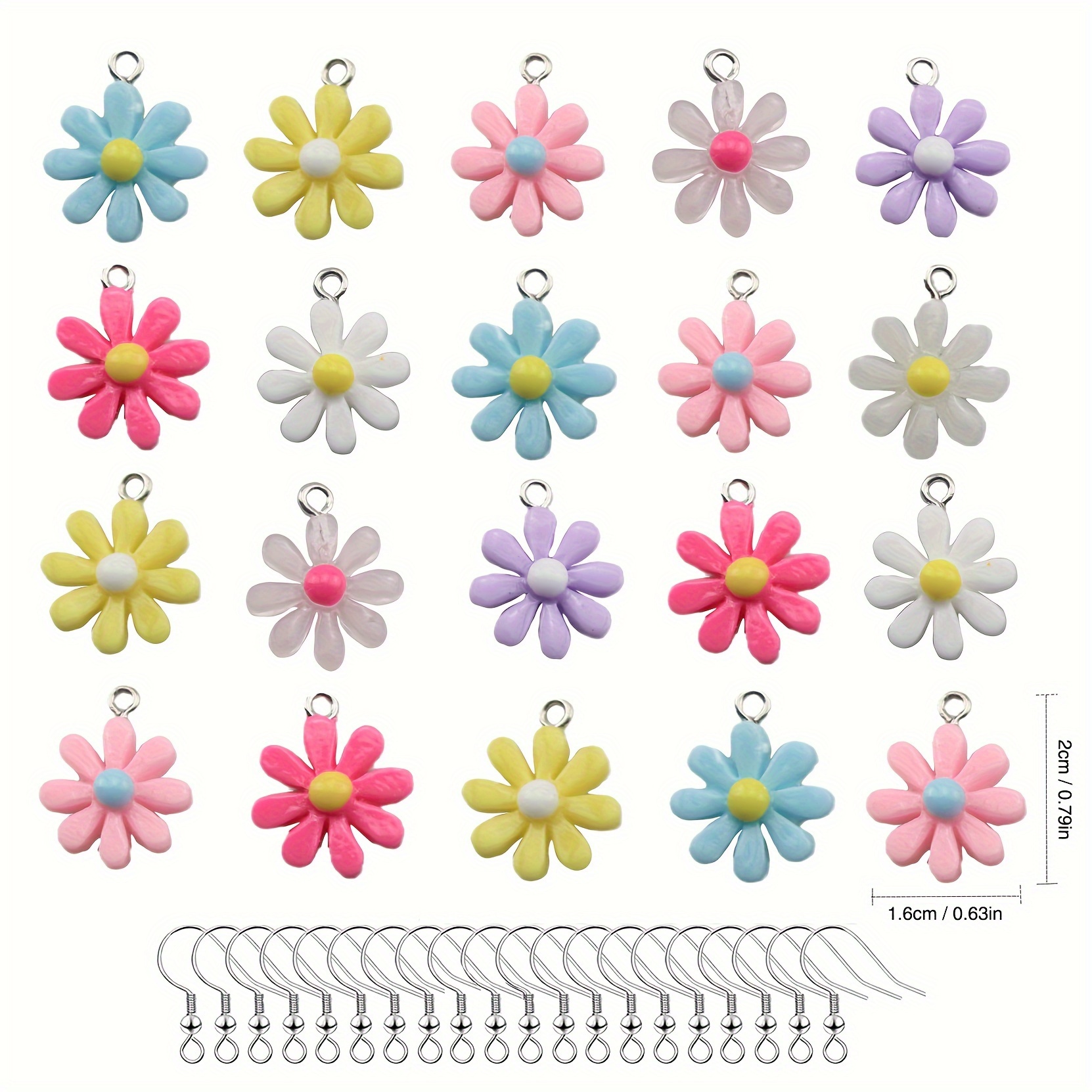 Resin Small Daisy Pendant Diy Jewelry Earrings Making Set - Temu United ...