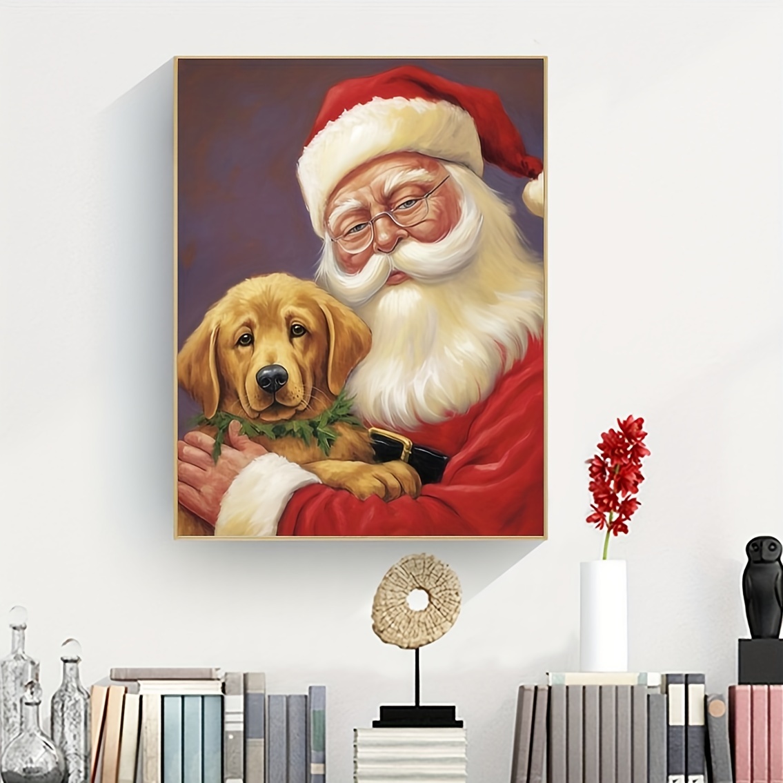 1pc Santa Claus Pattern Canvas Painting Poster Print Suitable Home ...