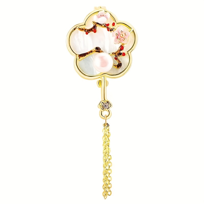 Retro Design Sense Plum, Orchid, Bamboo And Chrysanthemum Pearl Brooch ...