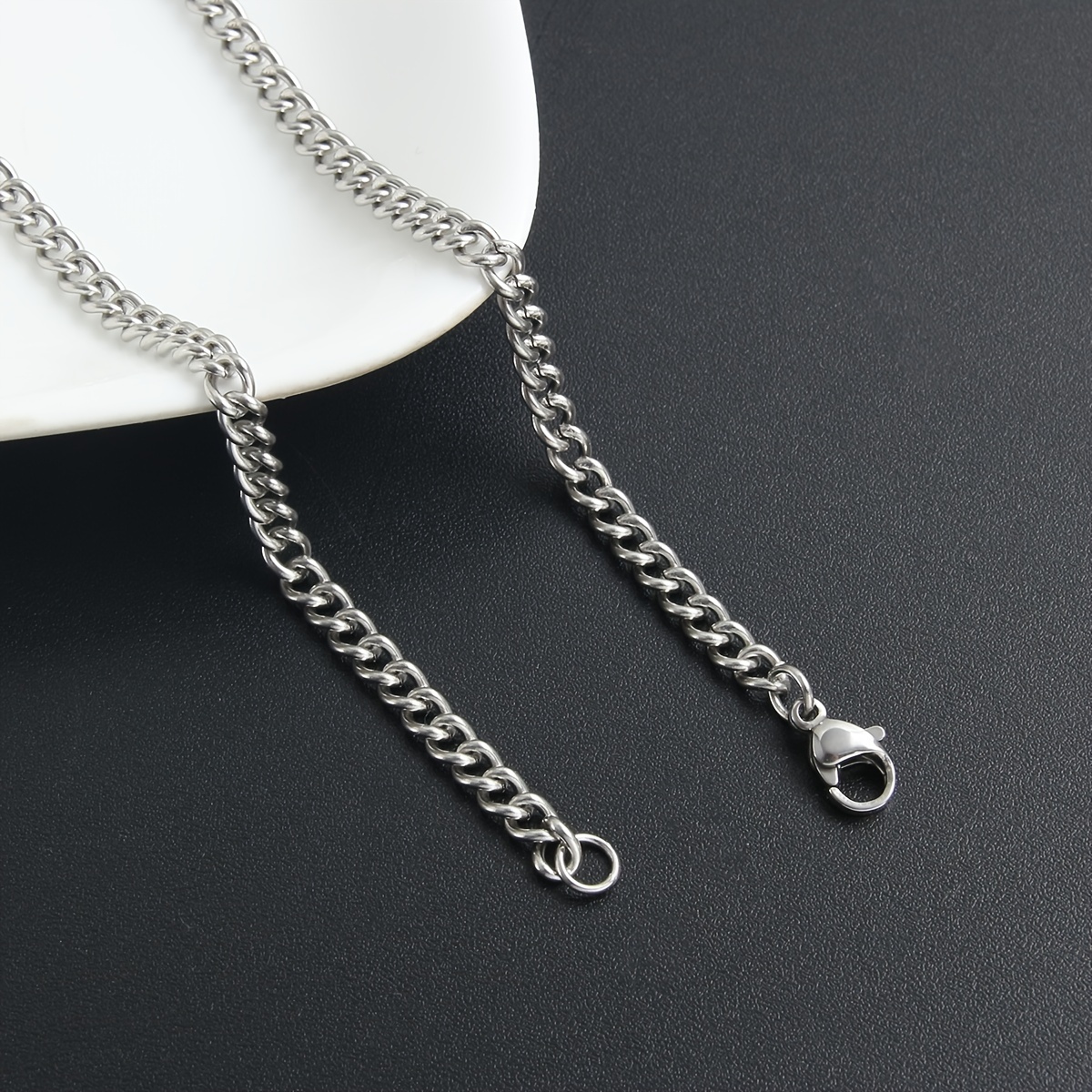 Simple Stainless Steel Chain Diy Chain Accessories Men Women - Temu ...