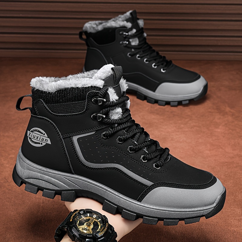 Men's Ankle Snow Boots Wear resistant Non slip Boots With - Temu Canada