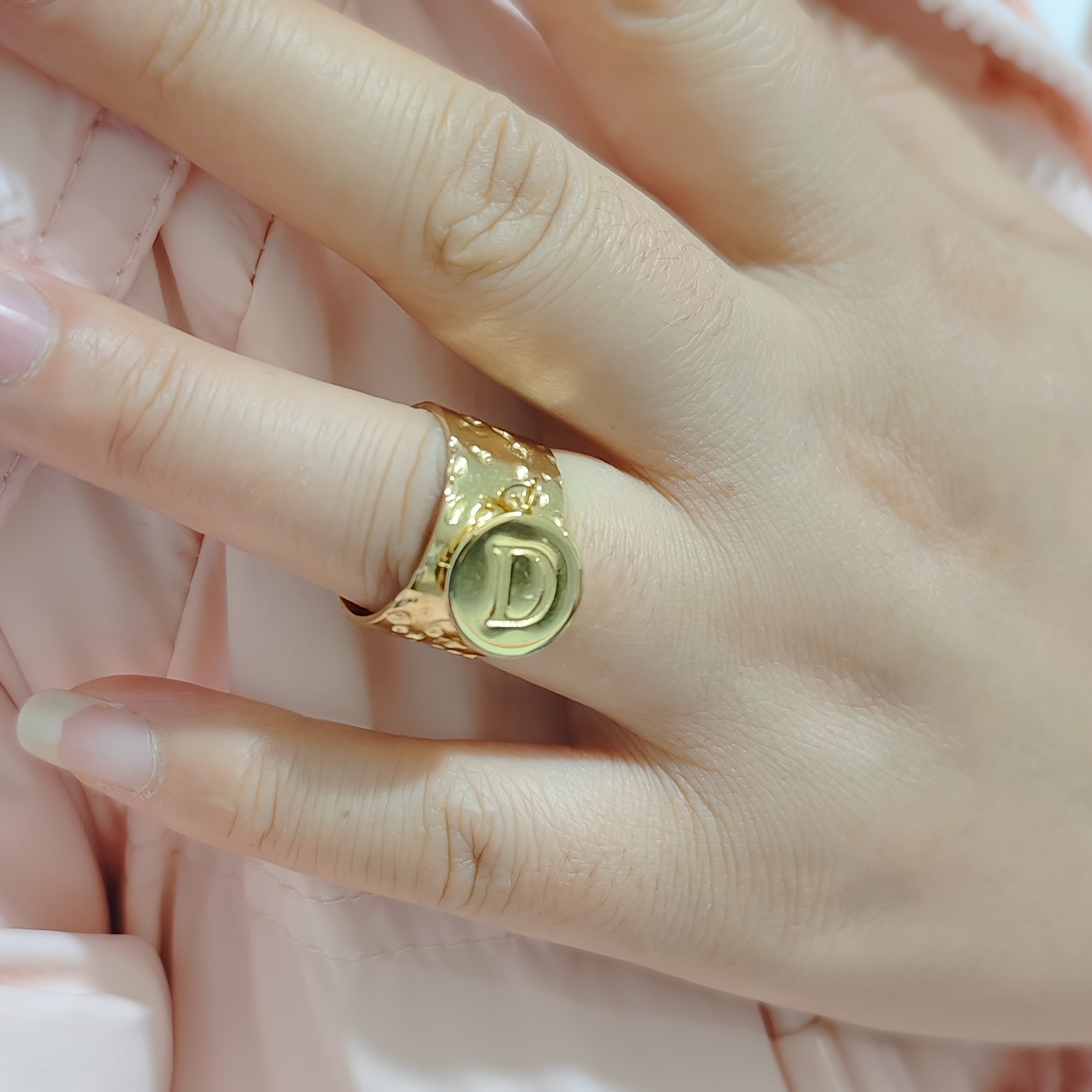 Letter Pattern Pendant Open Finger Ring Simple Style - Temu United Kingdom