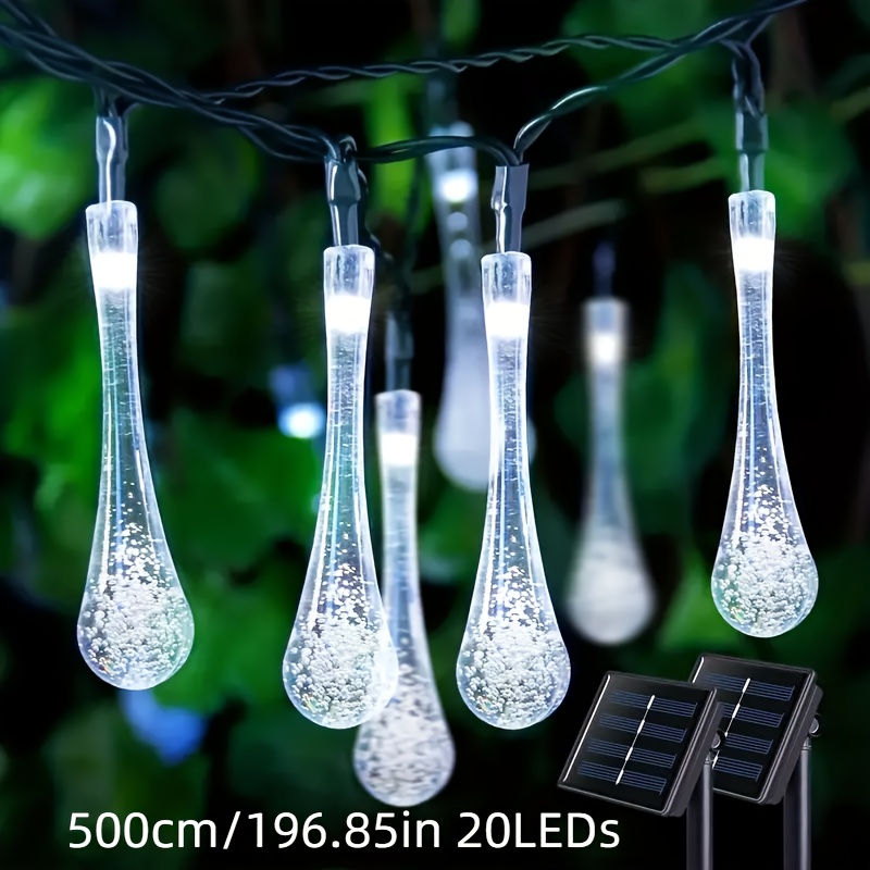 Solar Water Droplet String Light Outdoor Waterproof 8 - Temu New Zealand