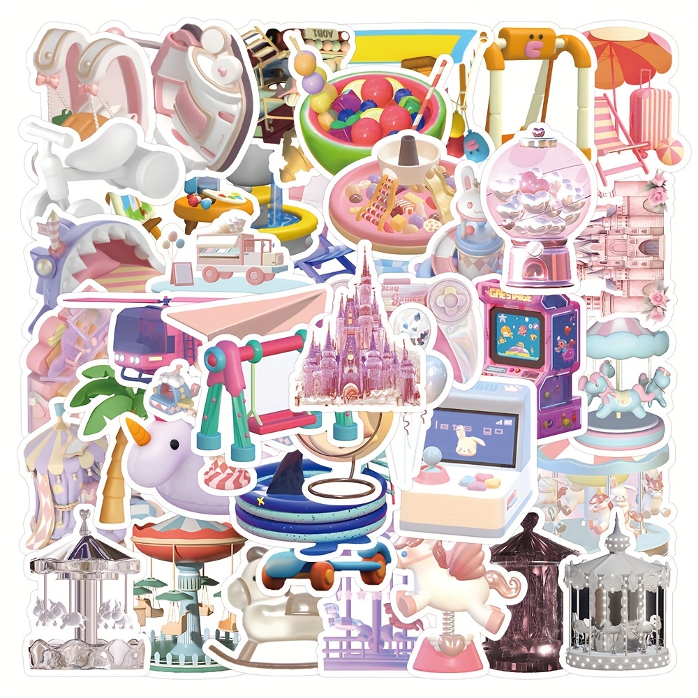 Amusement Park Waterproof Graffiti Pvc Decorative Stickers - Temu Australia