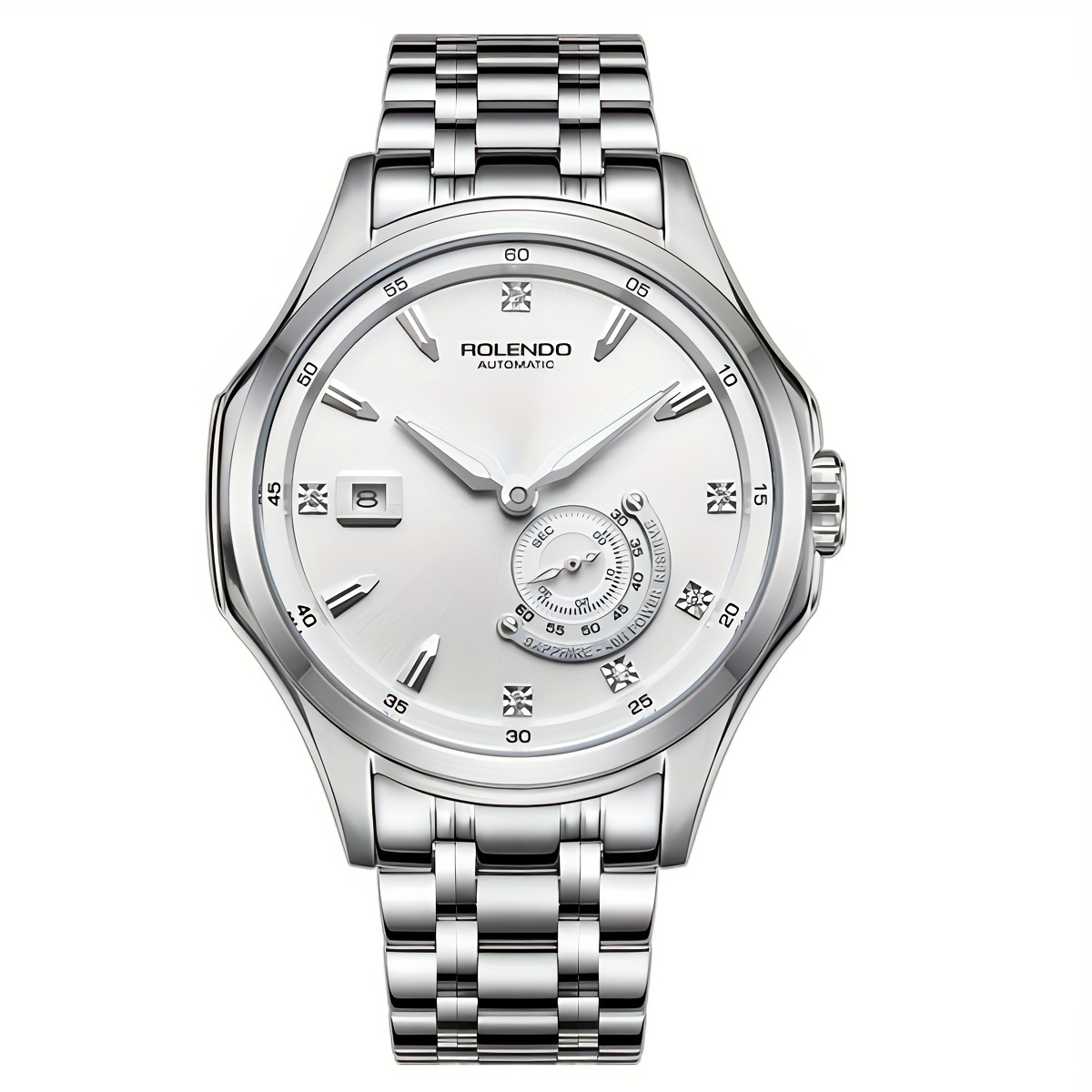 Rolendo Mens Stylish Automatic Mechanical Watch Waterproof Stainless ...