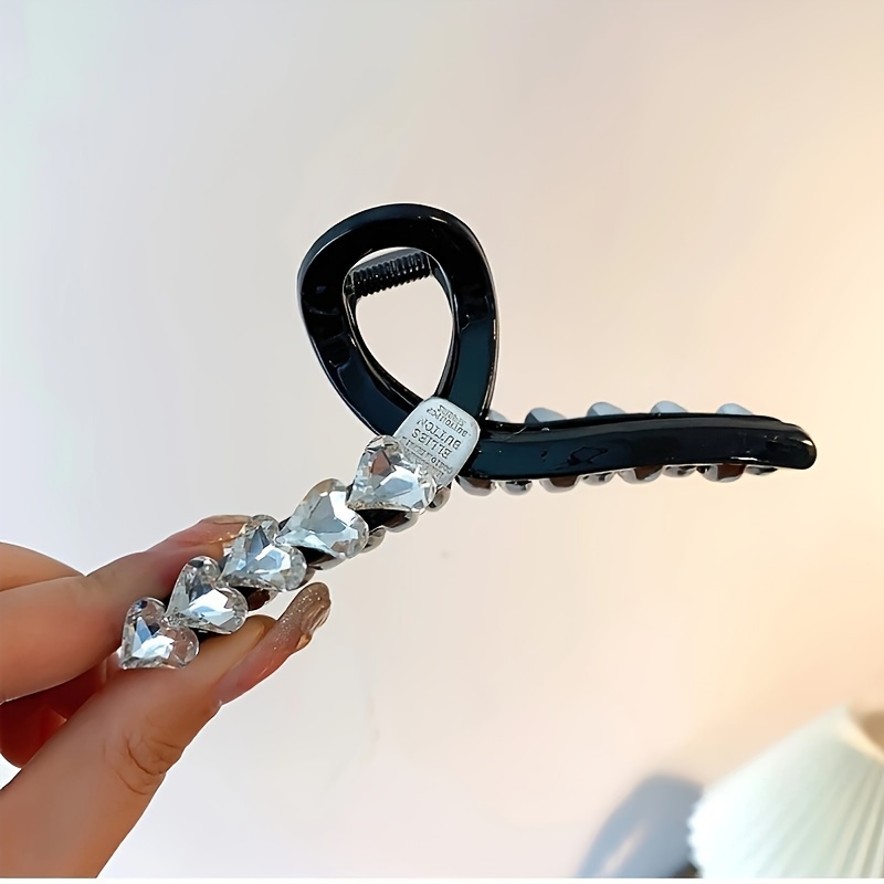 Hair Claw Clips Rhinestones Decor Nonslip Hair Clips Women - Temu Australia