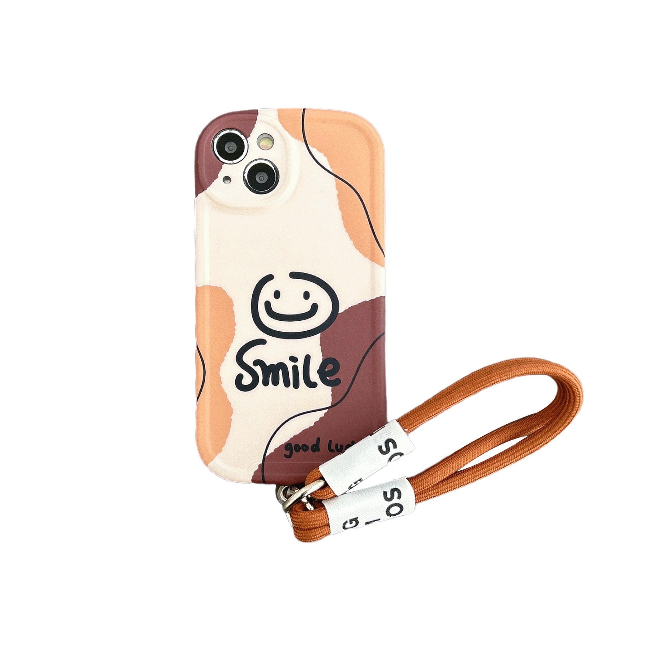 Oval Matte Smiling Face Leopard Pattern Plus Hand Rope Phone - Temu ...