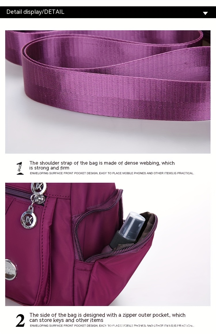 Multi Layer Crossbody Bag Fashion Nylon Shoulder Bag Women's - Temu