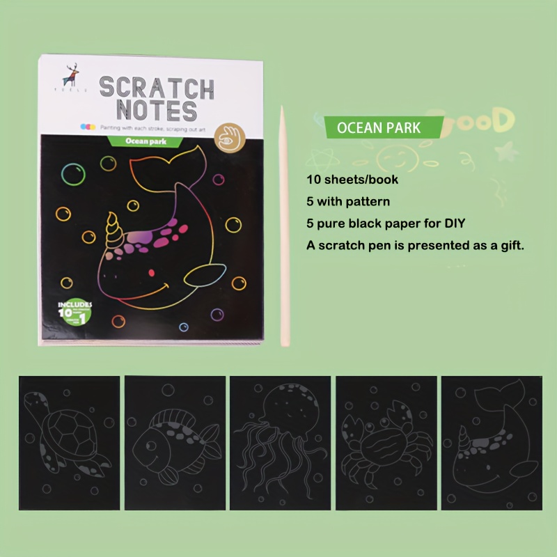 10pcs Book Colorful Scraping Painting Paper Handmade Graffiti Diy ...