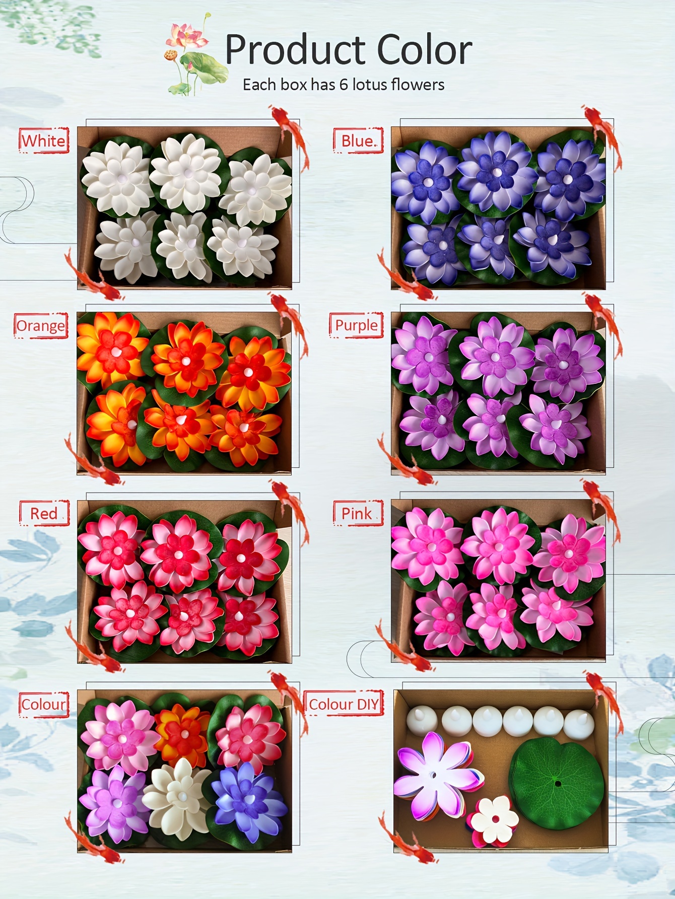 Led Floating Water Induction Lotus Flower Lotus Lamp Seven - Temu