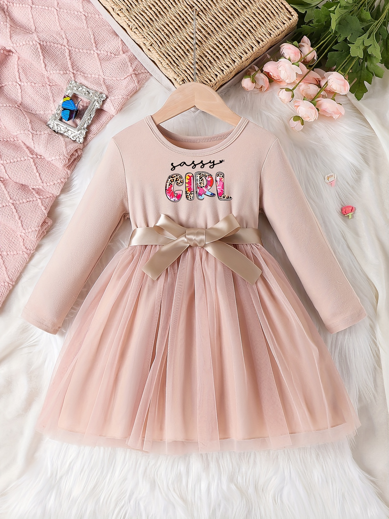 Girls Girl Pattern Crew Neck Princess Tutu Dress Birthday - Temu United ...