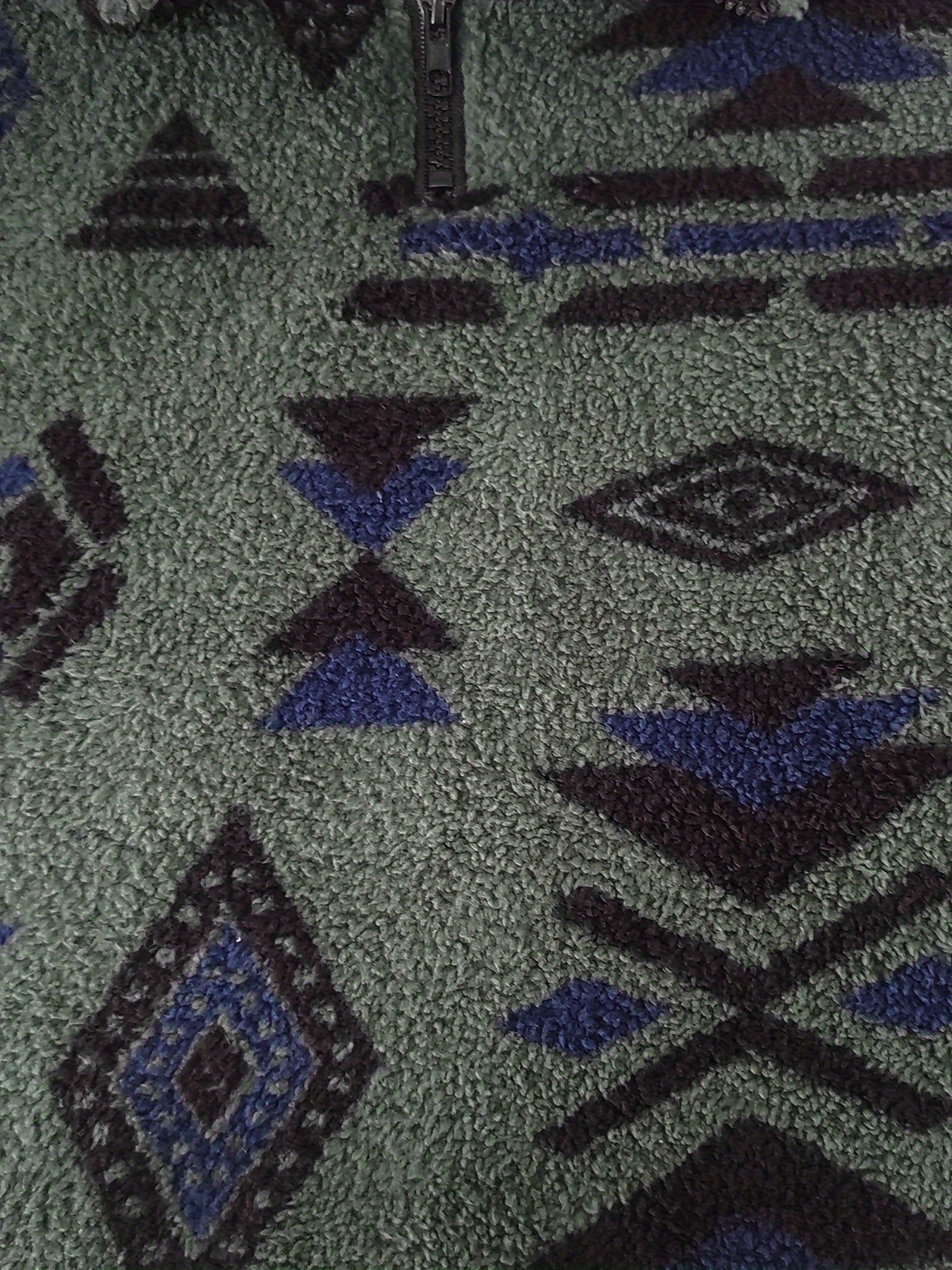 Aztec Print Quarter Zip Fuzzy Sweatshirt Casual Long Sleeve - Temu