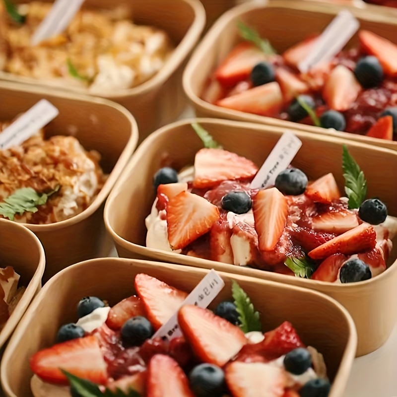 Kraft Paper Packaging Boxes Disposable Lunch Boxes Take out - Temu Canada