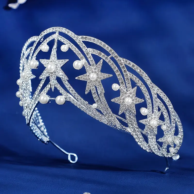 Baroque Crystal Bridal Tiaras Crown Women Zircon Bridal Temu Australia