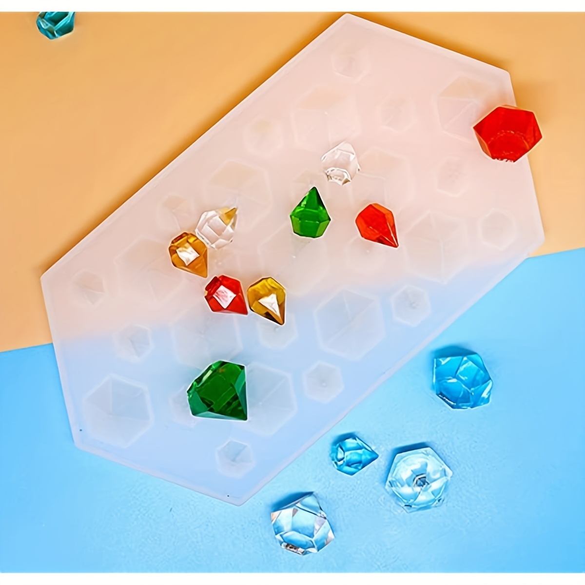 3d Rhinestone Transparent Gem Silicone Mold Diy Making Clay - Temu