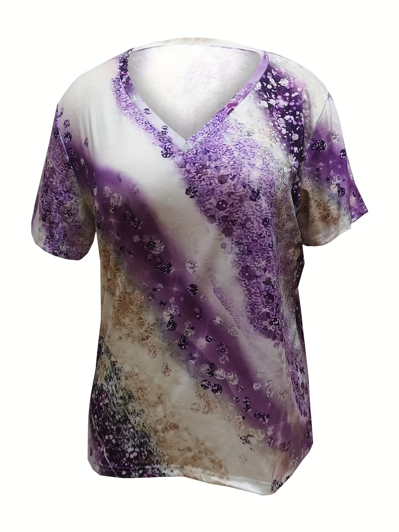 Plus Size Casual T Shirt Womens Plus Marble Print Short Temu