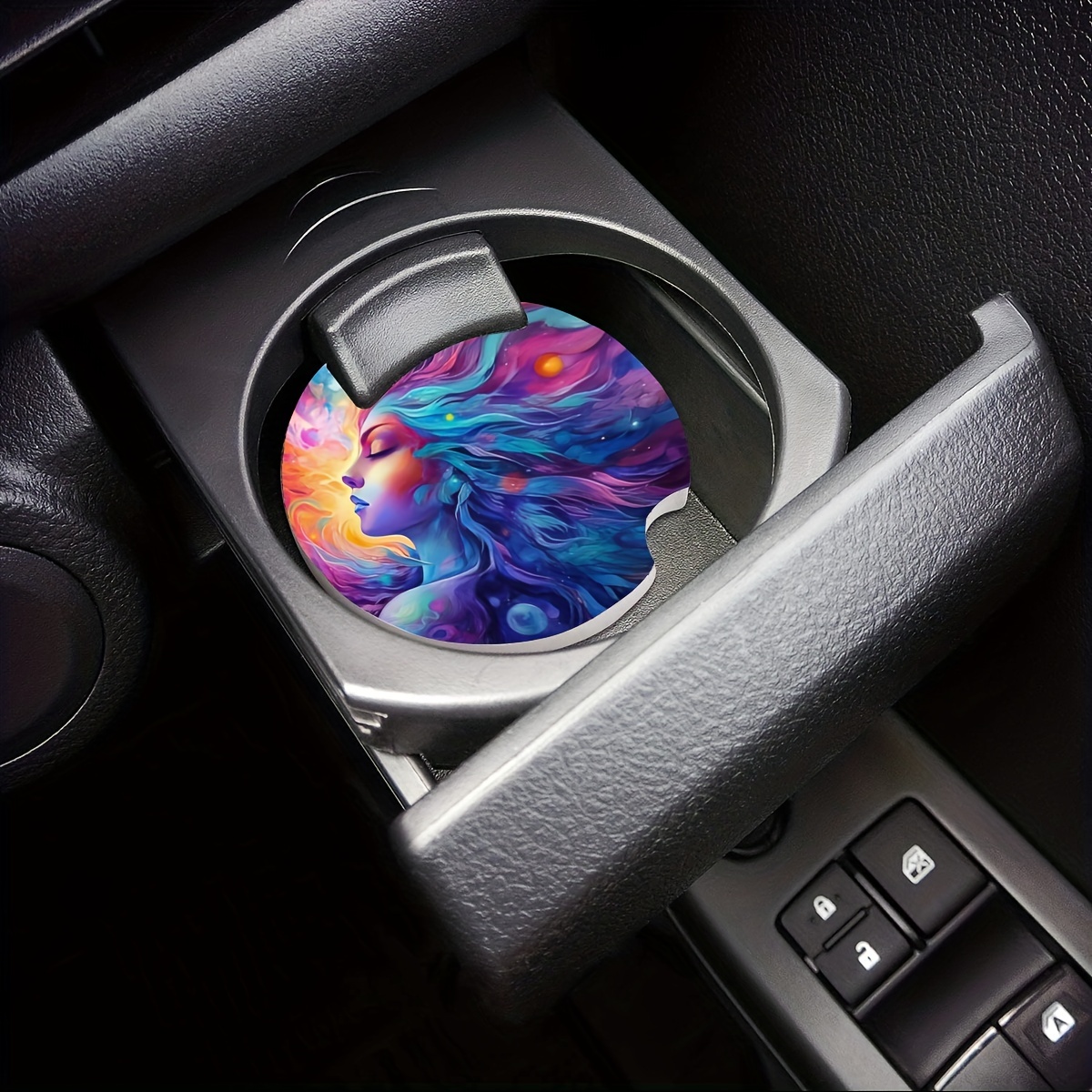 Abstract Face Ceramic Car Coasters Cork Base Finger - Temu Canada