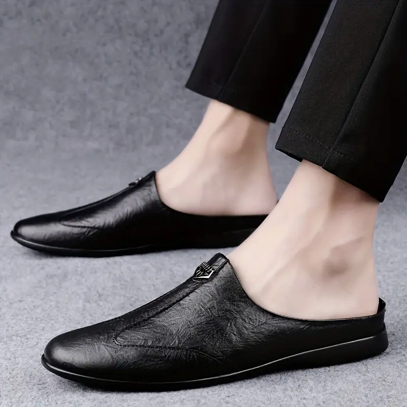 Mens Trendy Breathable No Tie Lace Free Slip On Faux Leather Loafers
